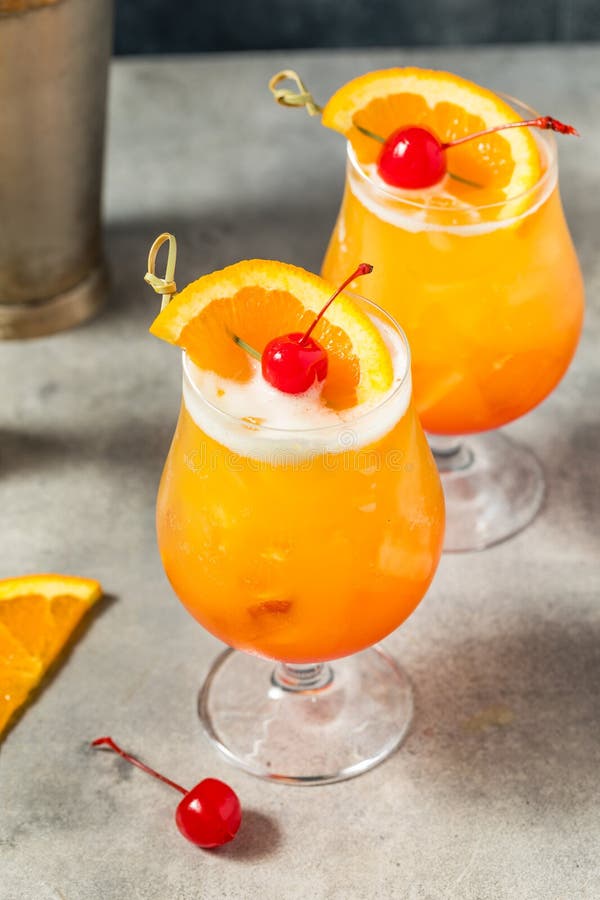 Boozy Refreshing Tokyo Sunset Cocktail Stock Photo - Image of glass ...