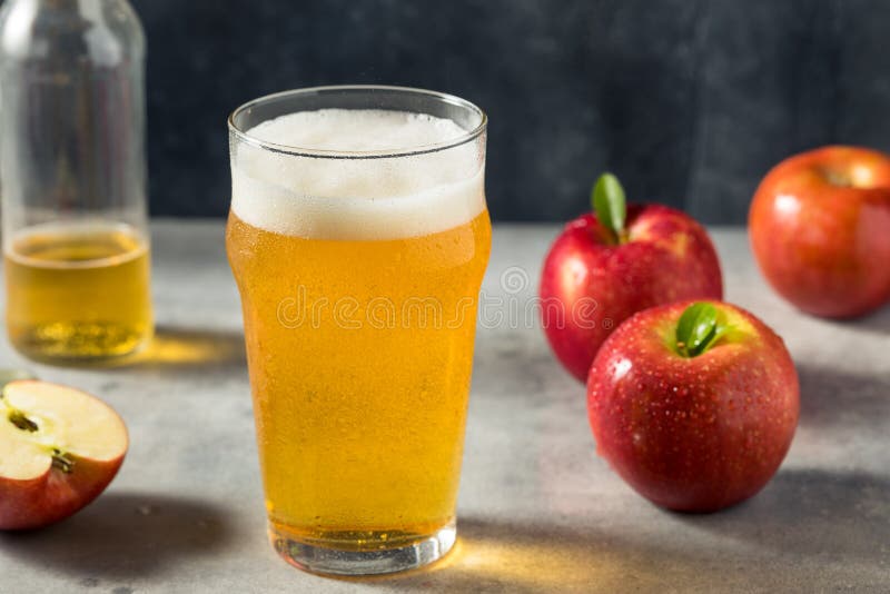 Boozy Refresing Cold Hard Apple Cider Stock Photo - Image of beverage ...