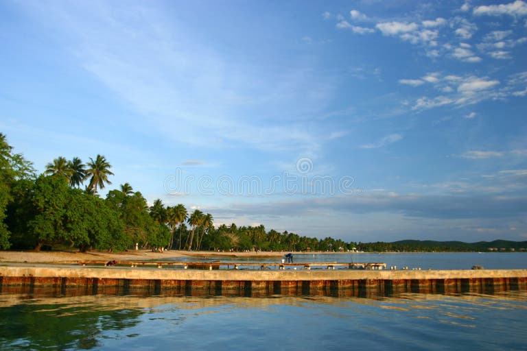 Boqueron Beach Pier at Puerto Rico Stock Photo - Image of resort, ocean ...