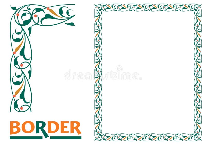 Tiled Frame in Plant Leaves and Flowers Framework Decorative Elegant ...