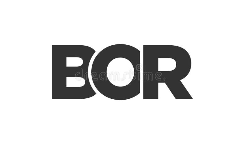 BOR Logo Design Template with Strong and Modern Bold Text. Initial ...