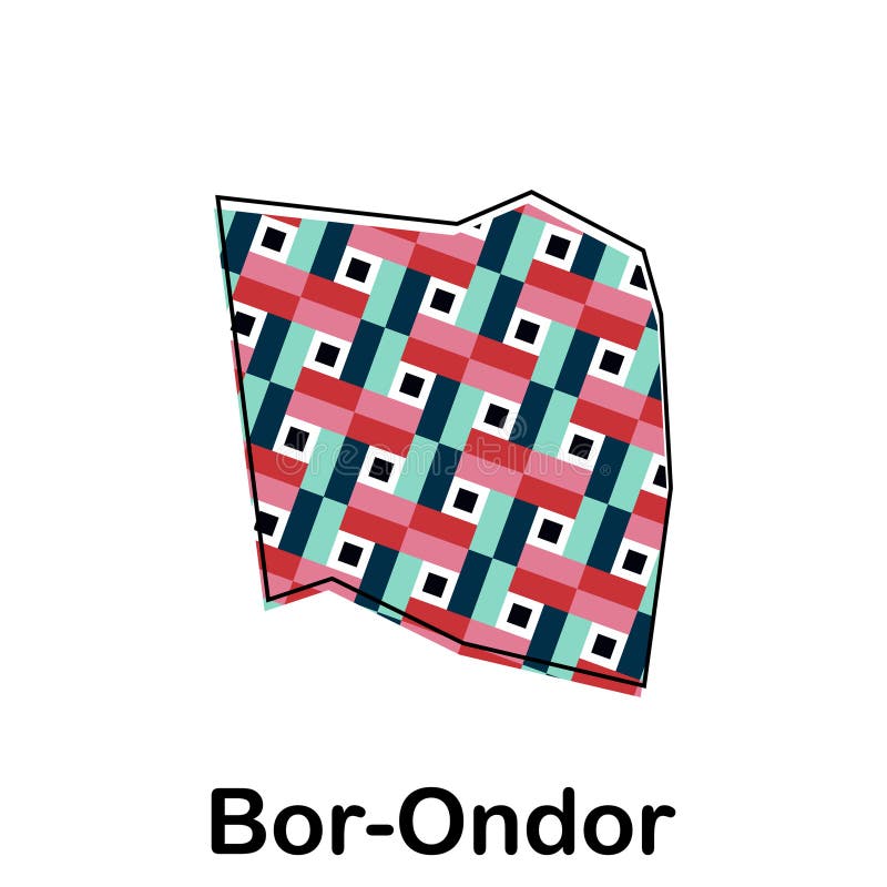 Bor Ondor Map. Vector Map of Mongolia Country Colorful Design ...