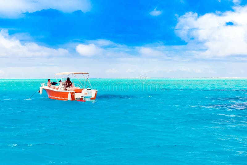 BORA BORA, FRENCH POLYNESIA - SEPTEMBER 19, 2018: View of the Red Boat ...
