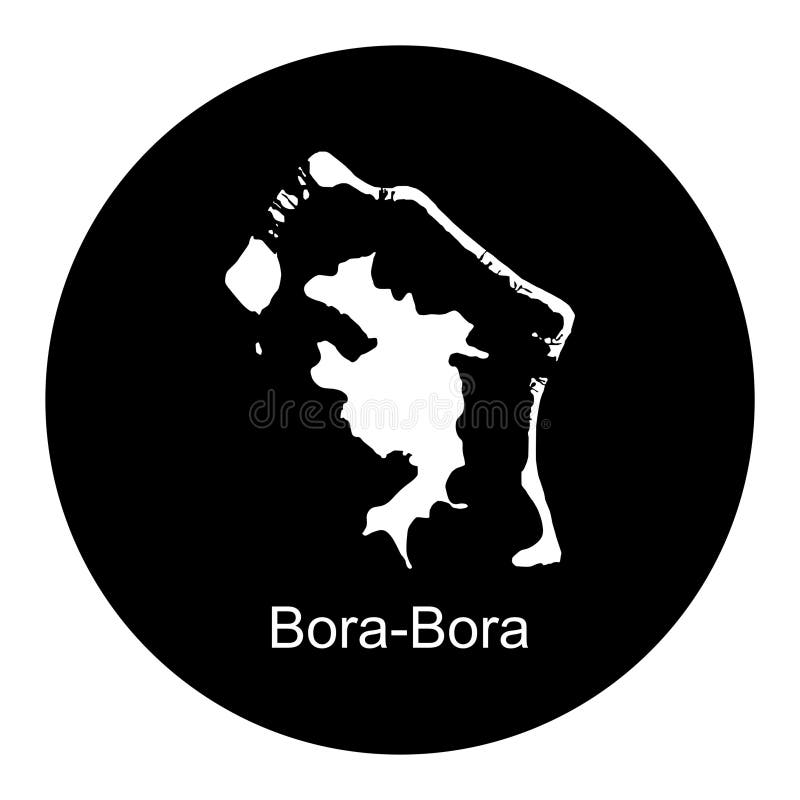 Bora Bora island map icon stock illustration. Illustration of contour ...
