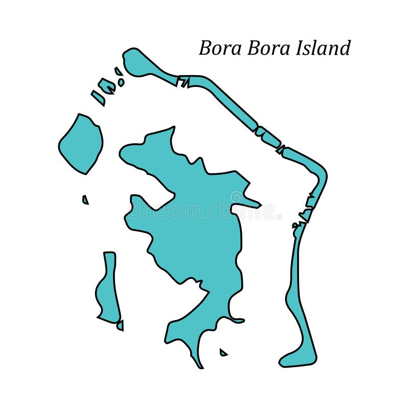 Bora bora island map stock vector. Illustration of bora - 365261758