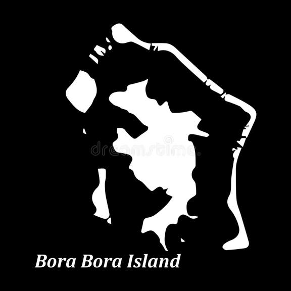 Bora bora island map stock vector. Illustration of community - 365261760