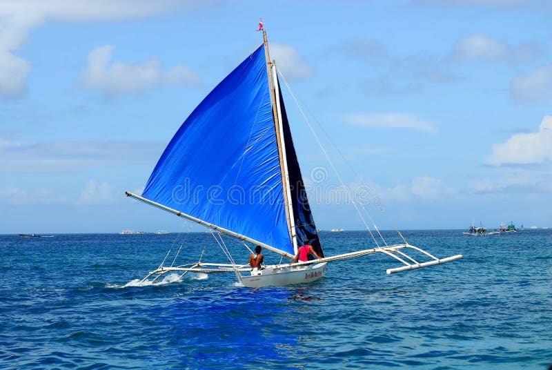 Boracay crab boat sail editorial photo. Image of calm - 29610891