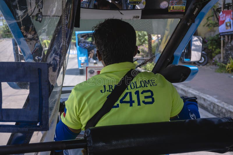 Boracay, Malay, Aklan, Philippines Inside an E-trike with the Driver in ...