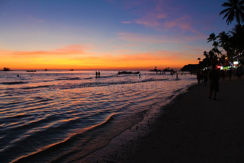 Boracay at sunset. editorial photography. Image of island - 92698652