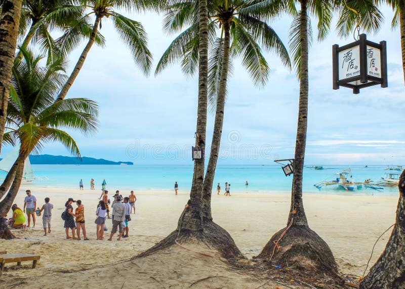 Boracay tropical beach editorial stock photo. Image of view - 65770668