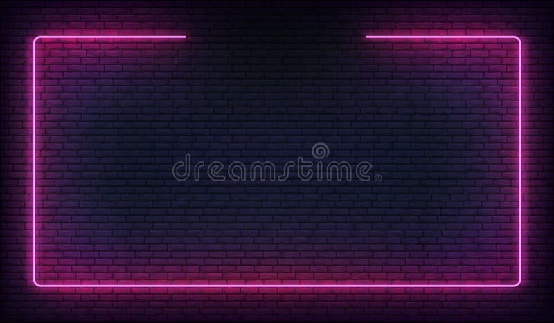 Marco De Neón. Plantilla De Diseño De Banner De Luz Inclinada Morada ...