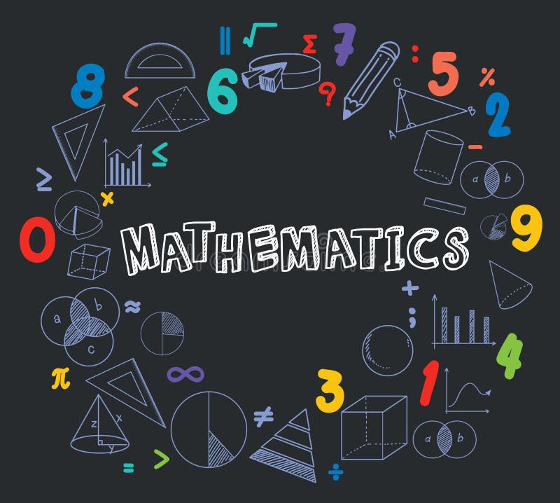 Borde De Objetos Matemáticos De Doodle Ilustración del Vector ...