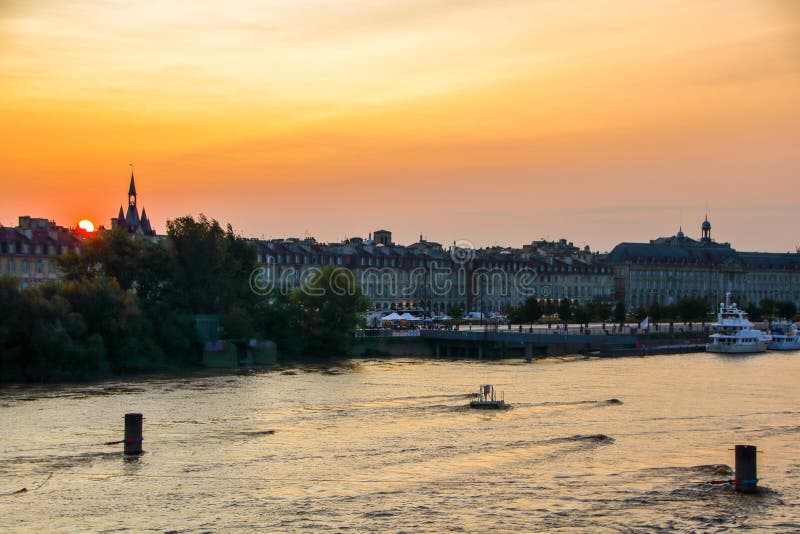 Bordeaux at sunset stock image. Image of europe, outdoor - 100488751