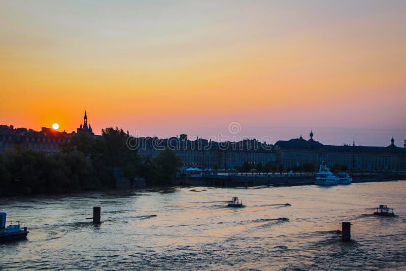 Bordeaux at sunset stock photo. Image of french, street - 100488776
