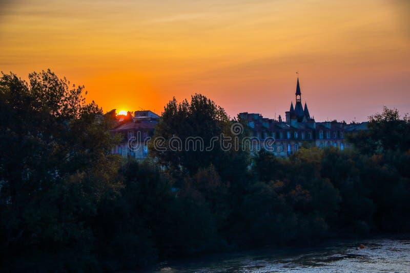 Bordeaux at sunset stock image. Image of background - 100488809