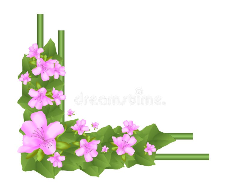 Border with Azaleas and Ivy Leaves, Cdr Vector Stock Vector ...
