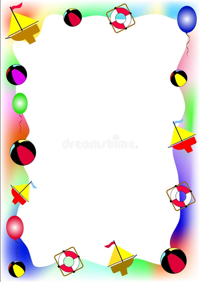 Border of baby toys stock vector. Illustration of abstract - 3993679
