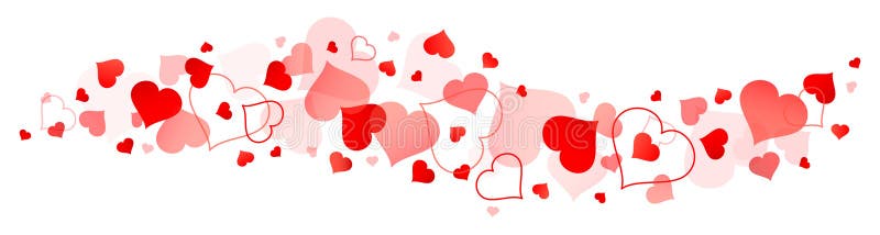 Border of Big and Little Red Hearts Stock Vector - Illustration of ...
