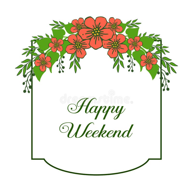 Border Bright Green Leafy Flower Frame, for Beautiful Card Happy ...