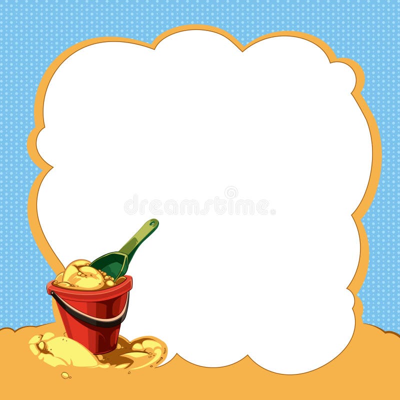 Border with bucket stock vector. Illustration of spade - 53864959