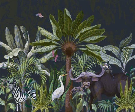 Border Bull Other Animals Jungle Vector Stock Illustrations – 1 Border ...