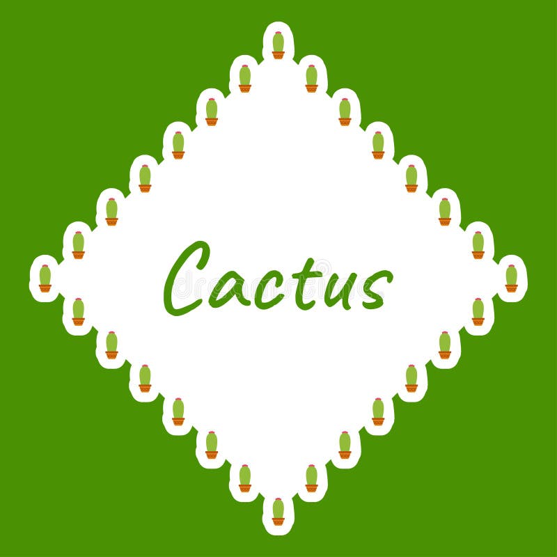 Border with Cactus for Banner, Poster, and Greeting Card Stock Vector ...