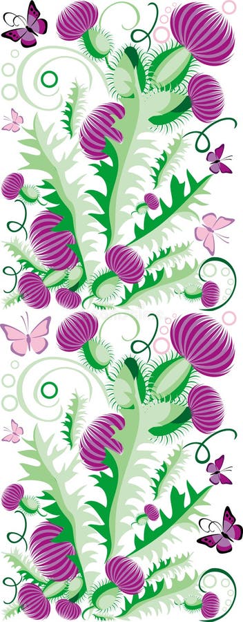 Celtic Border with Flowers of the Thistle Stock Vector - Illustration ...