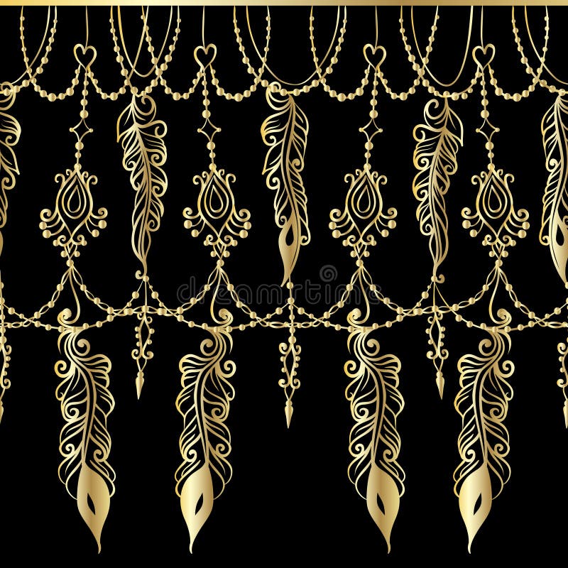 Border with feathers stock vector. Illustration of background - 73178985