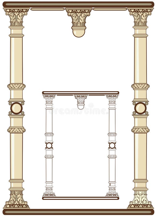 Classic Columns in a Border Design Stock Vector - Illustration of ...