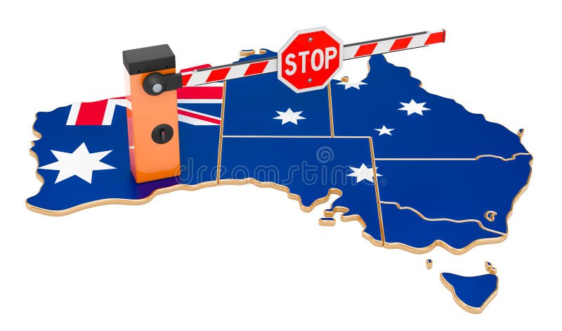 Border Close in Australia. Customs and Border Protection Concept Stock ...