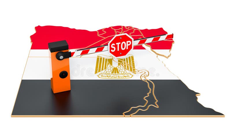 Border Close in Egypt. Customs and Border Protection Concept Stock ...