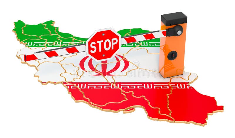 Border Close in Iran. Customs and Border Protection Concept Stock ...