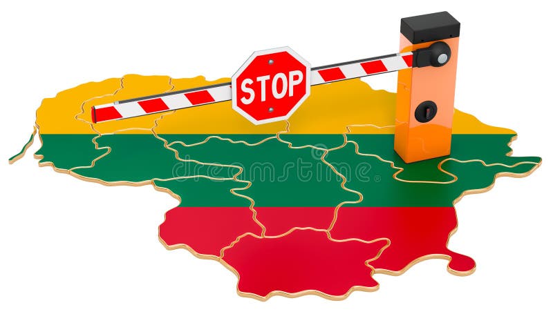 Border Close in Lithuania. Customs and Border Protection Concept Stock ...