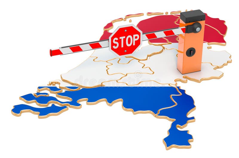 Border Close in the Netherlands. Customs and Border Protection Concept ...
