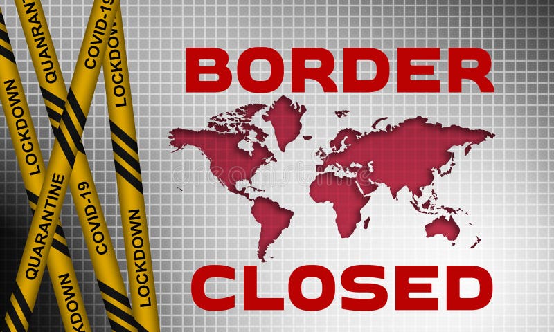 Border Closed during Corona Virus Outbreak Stock Illustration ...