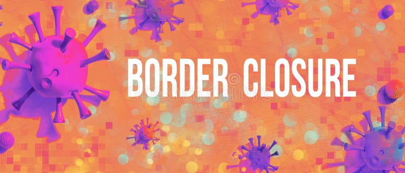 Border Closure Theme with Viral Objects Stock Illustration ...