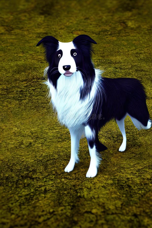 Border Collie Animal. AI Generated. Stock Illustration - Illustration ...