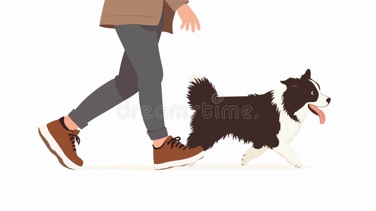 Border Collie Walking and Weaving between Owner S Legs in Playful ...