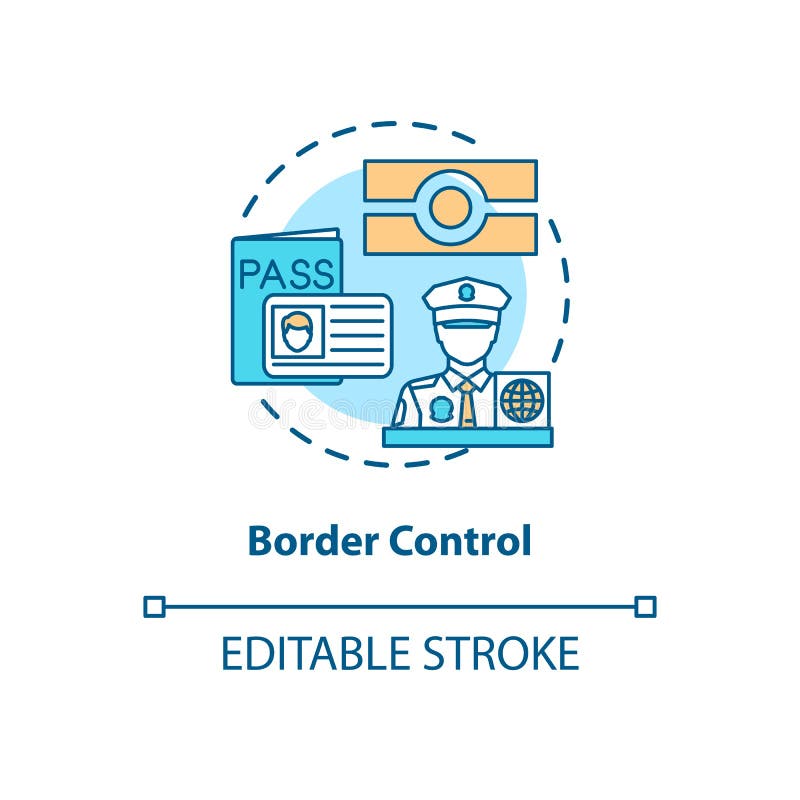 Border Control Semi Flat RGB Color Vector Illustration Stock Vector ...