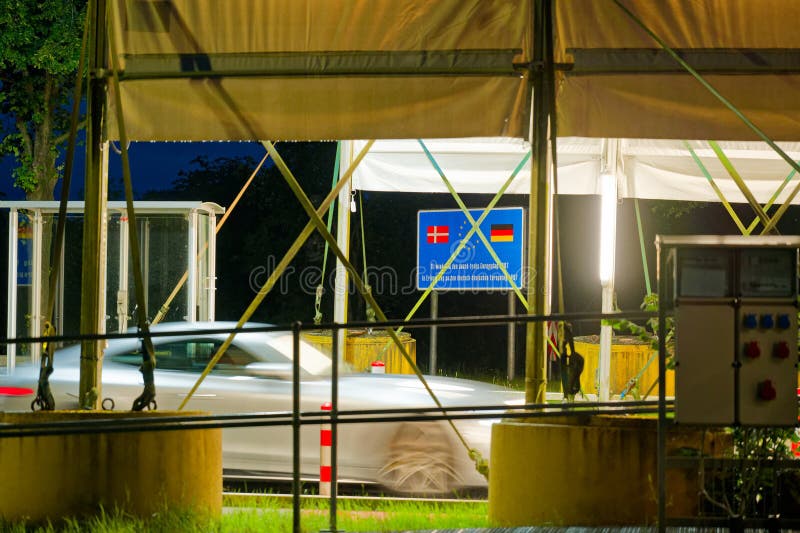 The Border Crossing between Denmark and Germany in Padborg with View ...