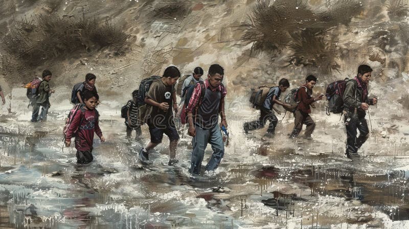 Illegal Border Crossing: Journey into the United States Stock ...