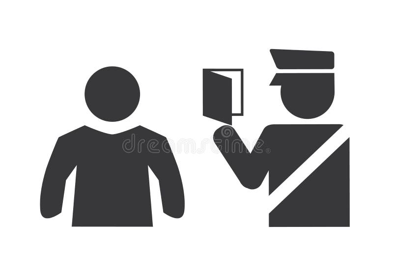 Border Crossing Icons Freehand White on Black Stock Vector ...