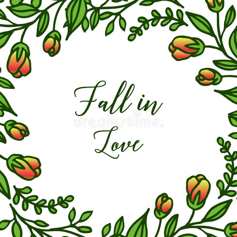 Border of Cute Drawing Leaf Floral Frame, for Template of Card Fall in ...