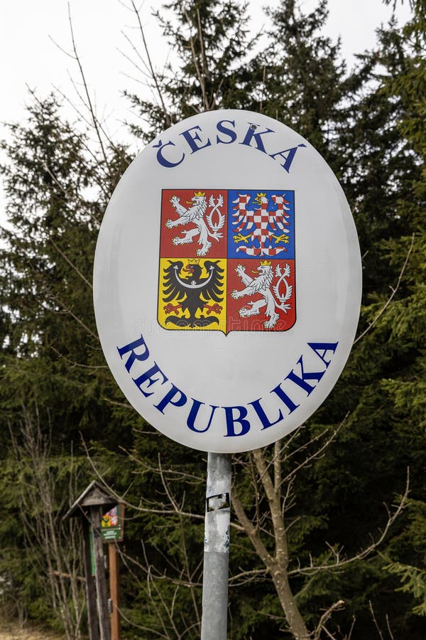 Border between Czech Republic, a Border Post in the Eastern Sudetes ...