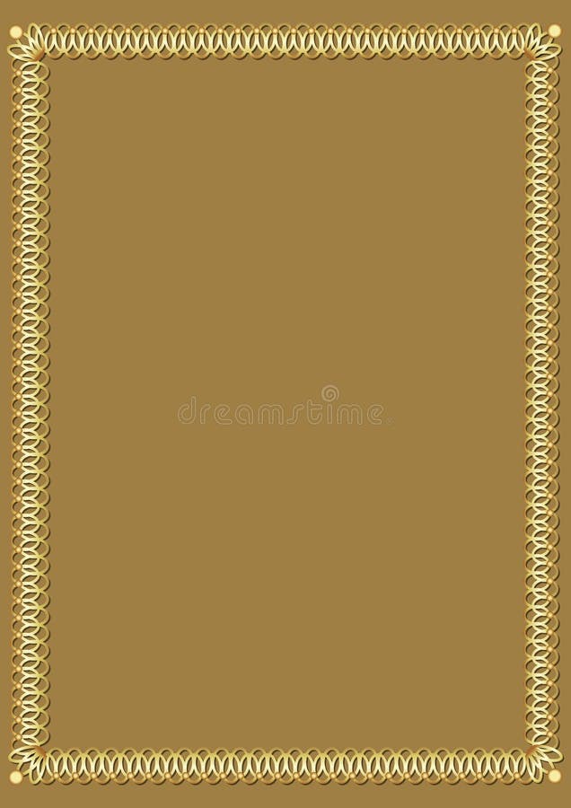 Border with 3d Embossed Effect. Decorative Luxurious Golden Frame on ...
