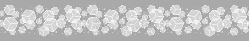 Border with 3d Ice Cubes and Bubbles. Stock Vector - Illustration of ...
