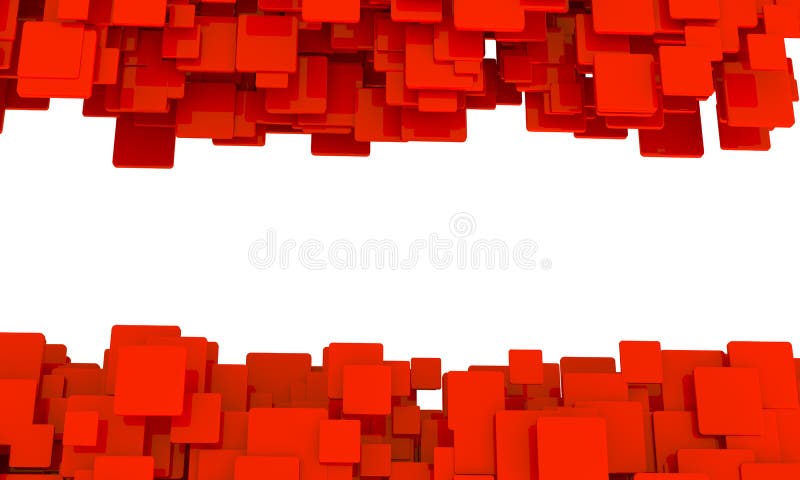 Border of 3d red cubes stock illustration. Illustration of abstract ...