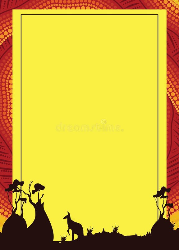 Border Design with Australian Aboriginal Artwork Stock Illustration ...