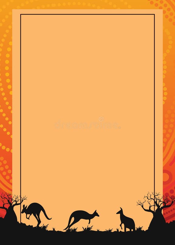 Border Design with Australian Aboriginal Artwork Stock Illustration ...