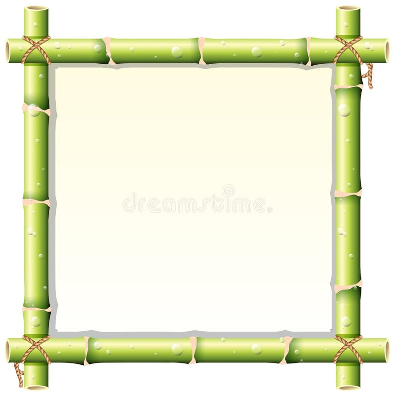 Border Design with Bamboo Stem Stock Vector - Illustration of gardening ...